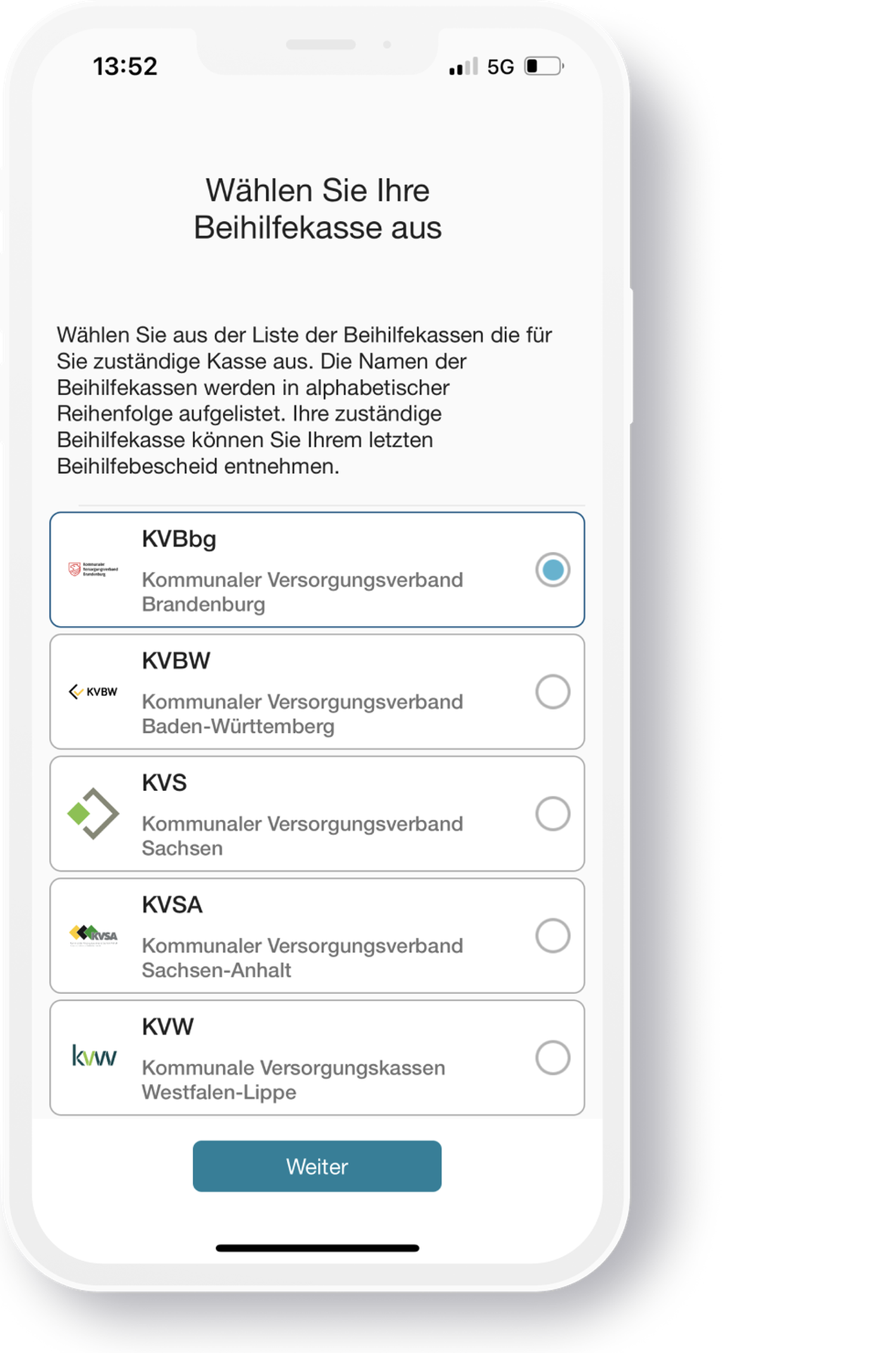 Beihilfe-App - kvw - Kommunale Versorgungskassen Westfalen-Lippe